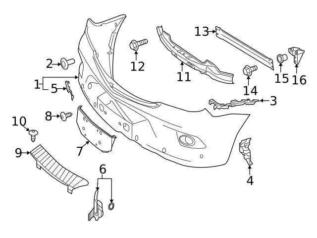 Genuine Mercedes 90688211149B51 Bumper Cover Bracket; Right - Mercedes ...