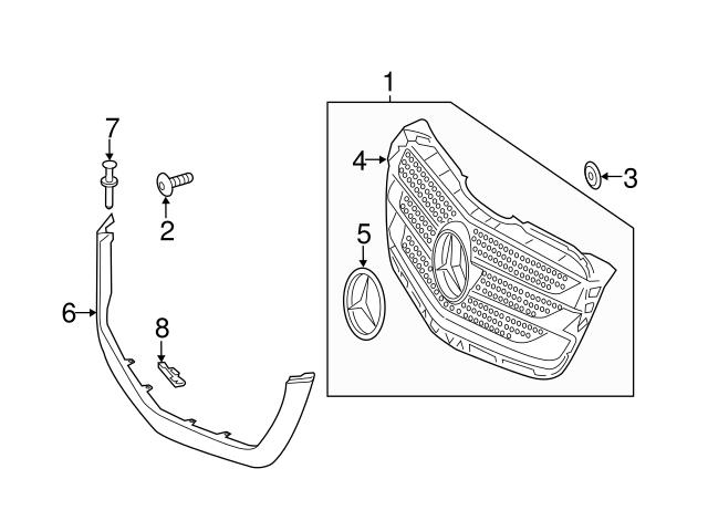 Genuine Mercedes 9068880051 Grille Molding - Mercedes