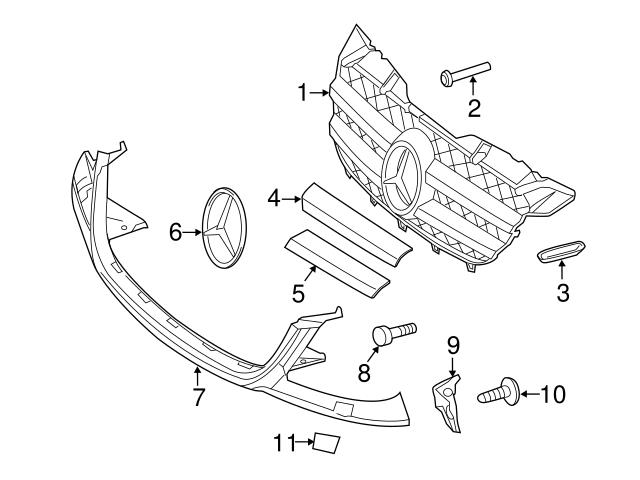 Genuine Mercedes 9068880273 Grille Molding; Front Right Upper - Mercedes