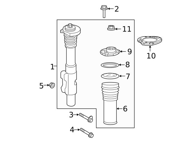 Genuine Mercedes 9073205301 Shock Absorber; Left, Right - Mercedes