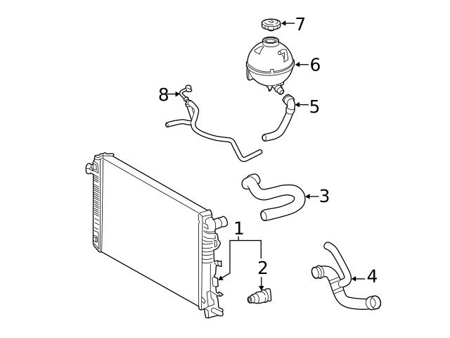 Genuine Mercedes 9075010100 Engine Coolant Overflow Hose; Upper - Mercedes