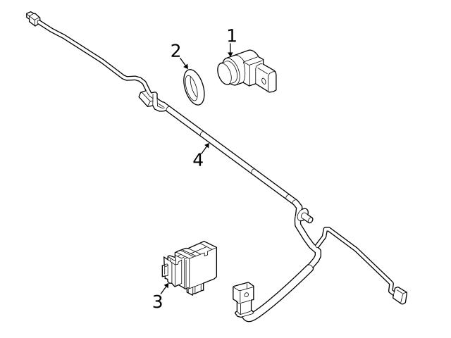 Genuine Mercedes 9105400405 Parking Aid System Wiring Harness; Rear ...