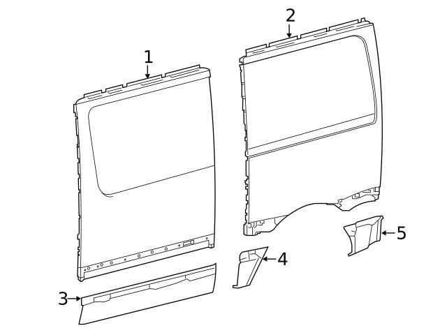 Genuine Mercedes 9106375701 Rocker Panel; Right Lower - Mercedes
