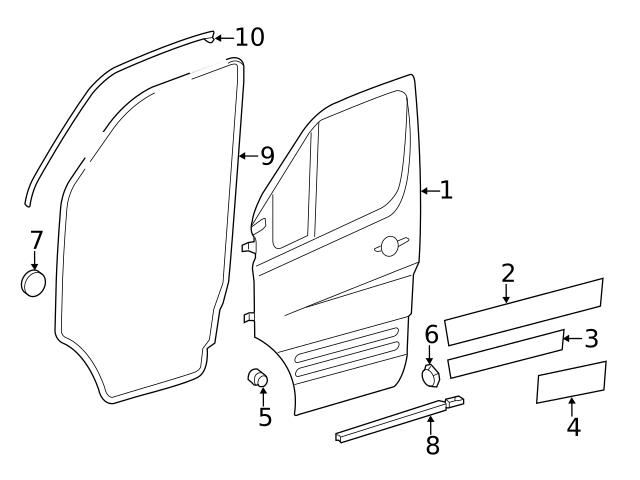 Genuine Mercedes 9107270000 Door Seal; Front Left Outer - Mercedes