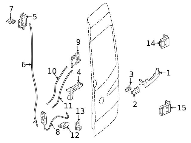 Genuine Mercedes 9107400000 Door Latch Assembly; Upper, Lower - Mercedes
