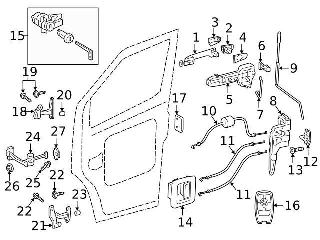 Genuine Mercedes 91076040009b27 Exterior Door Handle Cover; Front Left ...