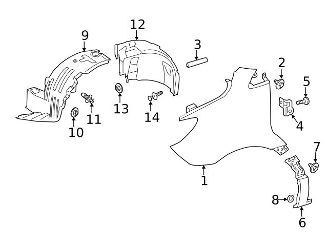 Genuine Mercedes 9108811300 Fender Bracket; Left - Mercedes