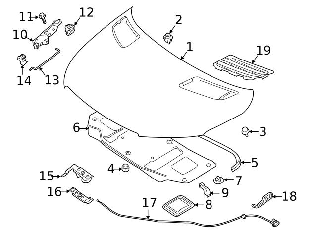 Genuine Mercedes 9109880015 Hood Prop Rod Retainer - Mercedes