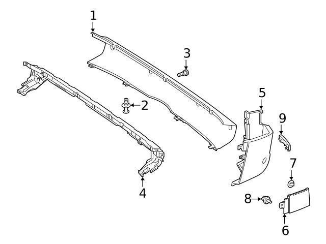 Genuine Mercedes 9109910000 Bumper Corner Cover Clip; Center Left/Right ...