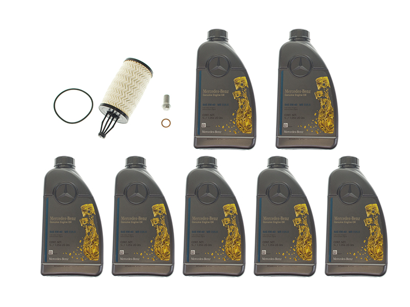 Genuine Mercedes Mobil 1 Formula M + Purflux MB10OILFLTR1KIT Oil Change ...