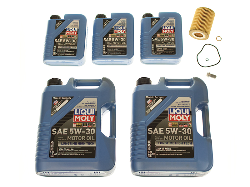 Liqui Moly Longtime High Tech + Mann MB1OILFLTR1KIT Oil Change Kit - 5W ...