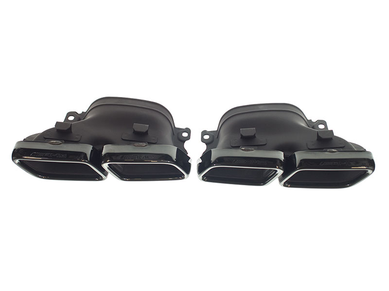 Genuine Mercedes MB1TAILPIPE1KIT Tail Pipe Tip Set; Left & Right; Black ...