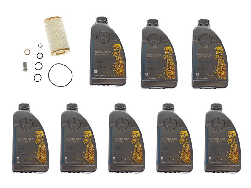 Genuine Mercedes Mobil 1 Formula M + Mann MB6OILFLTR2KIT Oil Change Kit ...