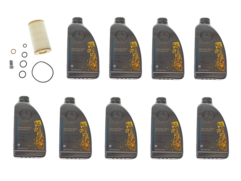 Genuine Mercedes Mobil 1 Formula M + Mann MB7OILFLTR2KIT Oil Change Kit ...