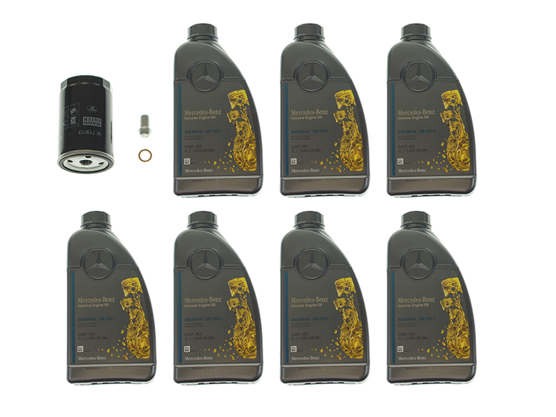 Genuine Mercedes Mobil 1 Formula M + Mann MB8OILFLTR1KIT Oil Change Kit ...