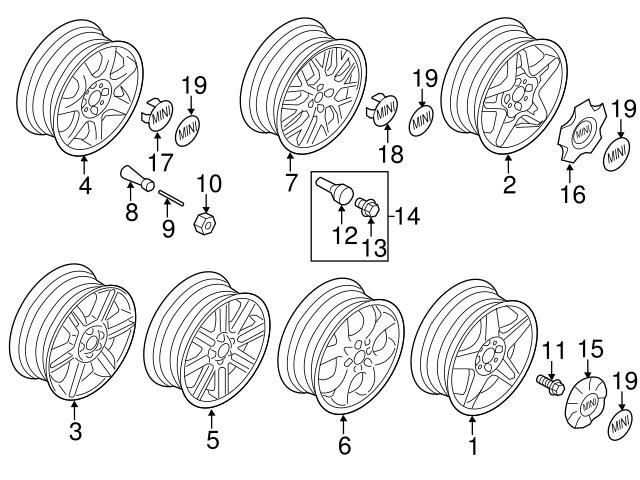 Genuine Mini 36136771001 Wheel Cap