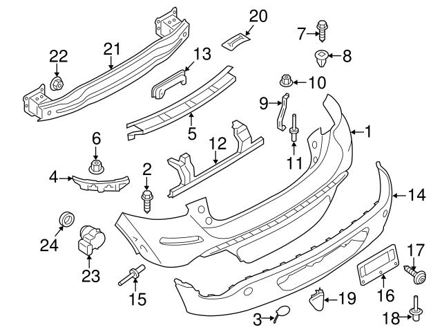 Genuine Mini 51129809962 Bumper Cover Bracket; Right