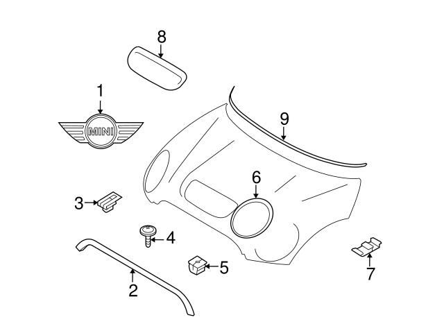 Genuine Mini 51137145123 Hood Molding