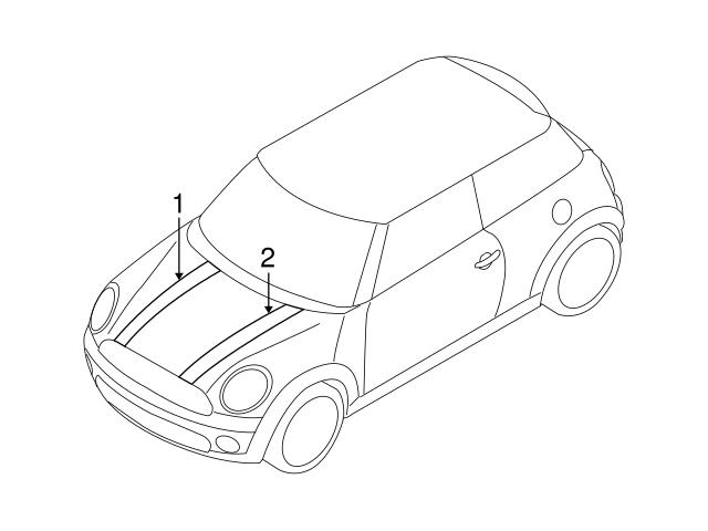 Genuine Mini 51147281515 Hood Decal; Front Left - Mini | 51142757103