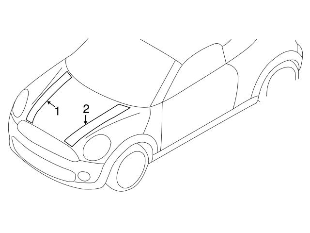 Genuine Mini 51147310498 Hood Decal; Right - Mini