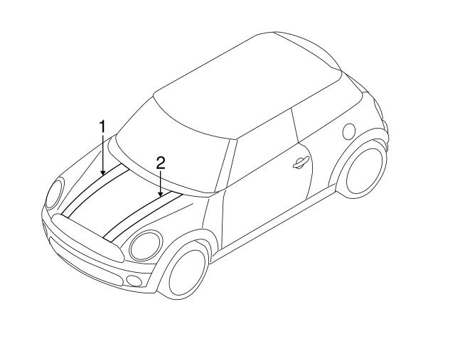Genuine Mini 51147365186 Hood Decal; Right, Front Right Right - Mini