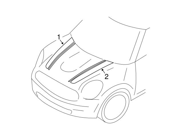 Genuine Mini 51149807175 Hood Decal; Left - Mini