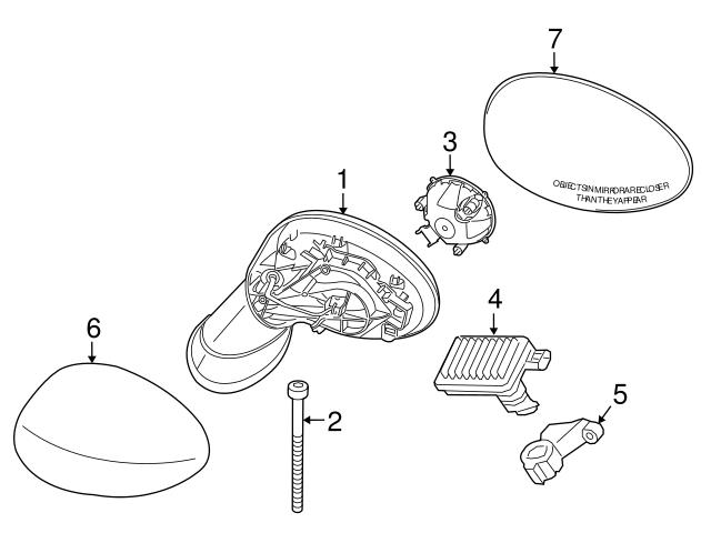 Genuine Mini 51167376271 Door Mirror Cover; Front Left - Mini