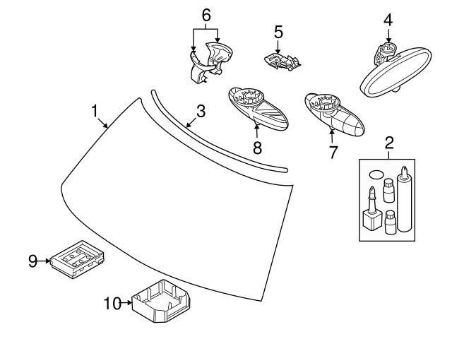Genuine Mini 51169302871 Interior Rear View Mirror; Front - Mini ...