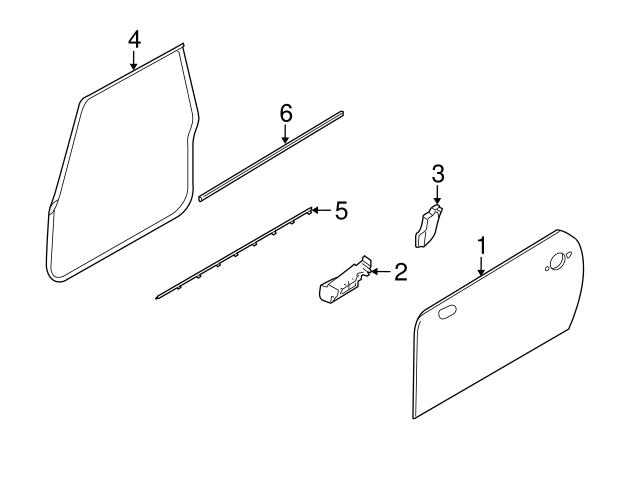 Genuine Mini 51337146091 Door Window Belt Weather Strip; Left, Front ...