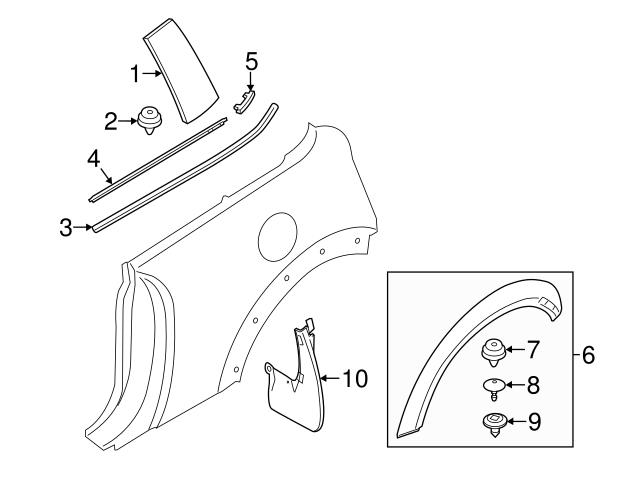 Genuine Mini 51377300020 Quarter Panel Molding; Rear Right - Mini