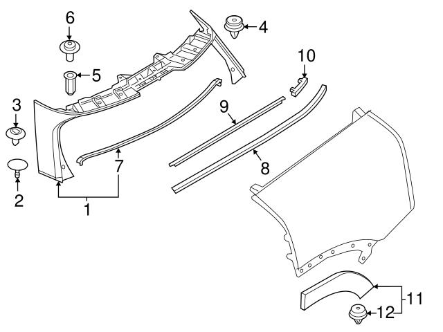 Genuine Mini 51377491333 Quarter Panel Molding Clip; Front Left - Mini ...
