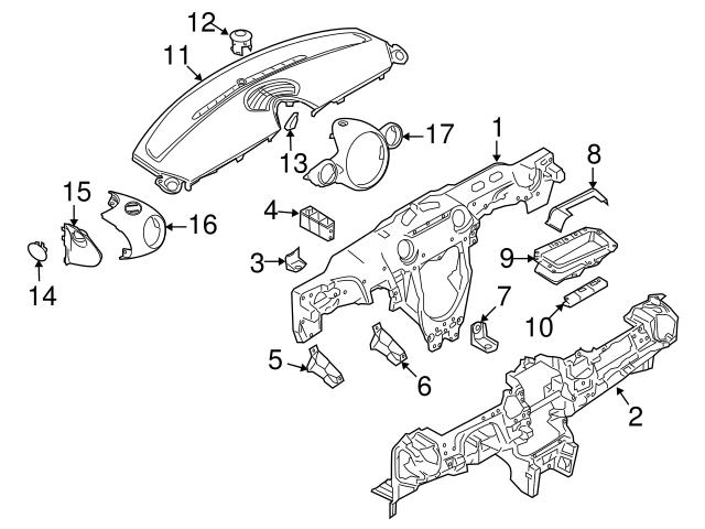 Genuine Mini 51452752793 Instrument Panel Cover; Center - Mini