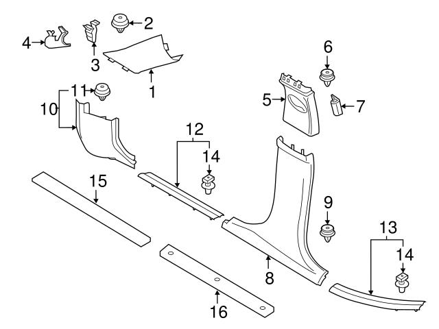 Genuine Mini 51777389353 Door Trim Sill Plate Insert; Left Front, Right ...