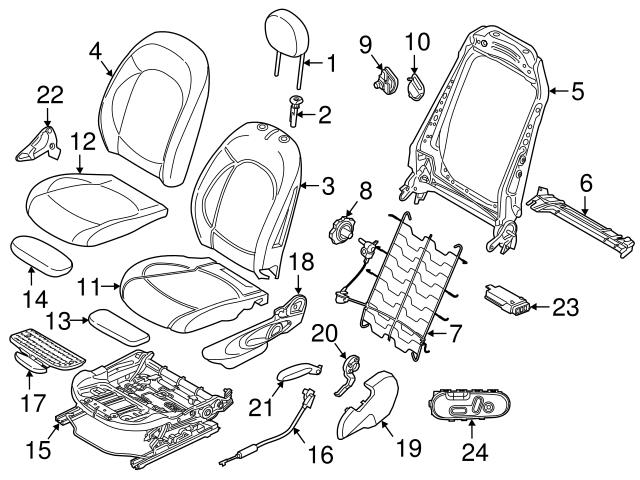 Genuine Mini 52107409763 Seat Flex Cable; Left - Mini