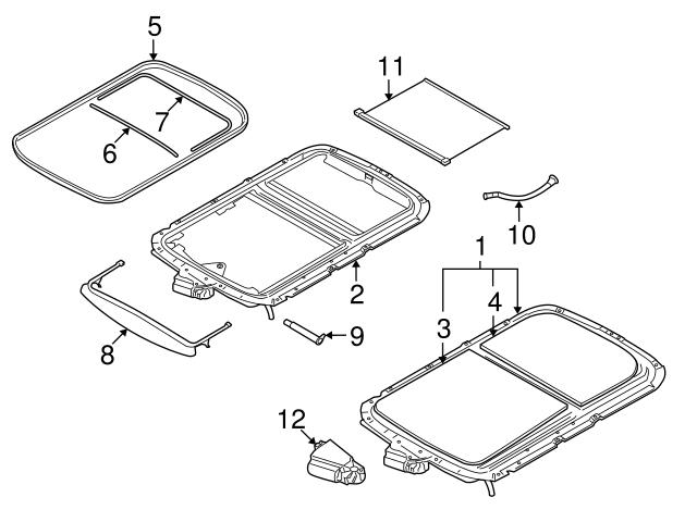 Genuine Mini 54102755849 Sunroof Cover; Rear - Mini