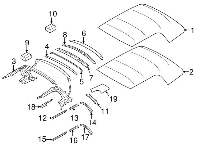 Genuine Mini 54342758101 Convertible Top Seal; Left Front, Front Left ...