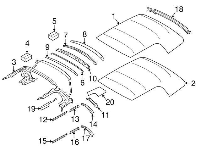 Genuine Mini 54342758516 Convertible Top Hardware Kit - Mini