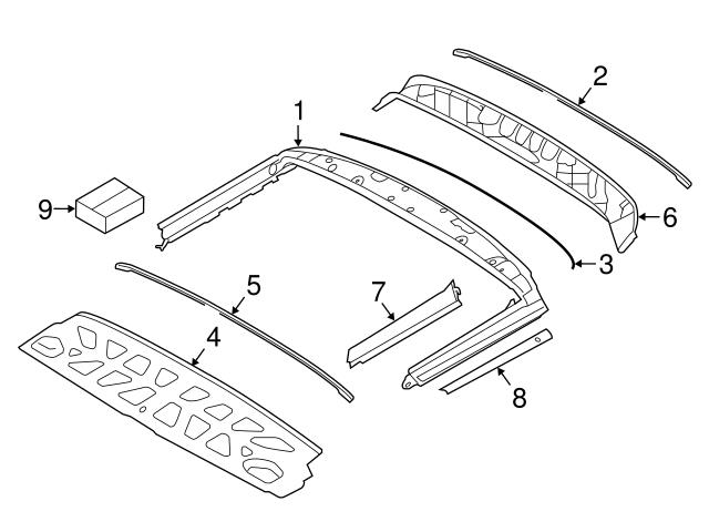 Genuine Mini 54342758517 Convertible Top Stowage Compartment Trim Panel ...