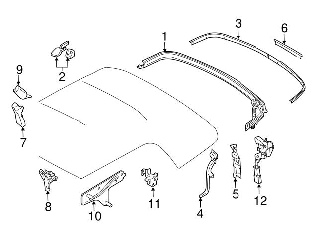 Genuine Mini 54347364833 Convertible Top Mounting Plate; Left - Mini