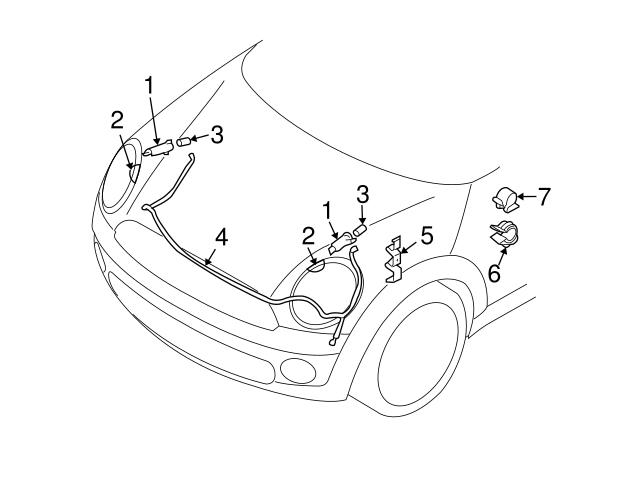 Genuine Mini 61672752971 Headlight Washer Nozzle; Left - Mini
