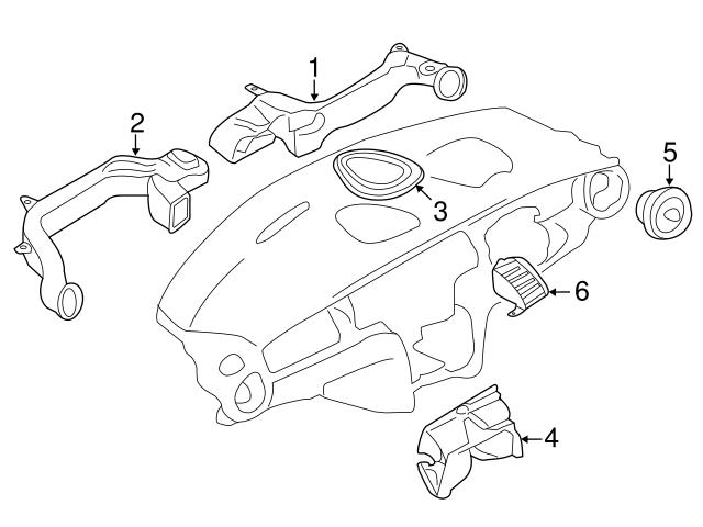 Genuine Mini 64229262413 Dashboard Air Vent; Left Outer, Right Outer ...