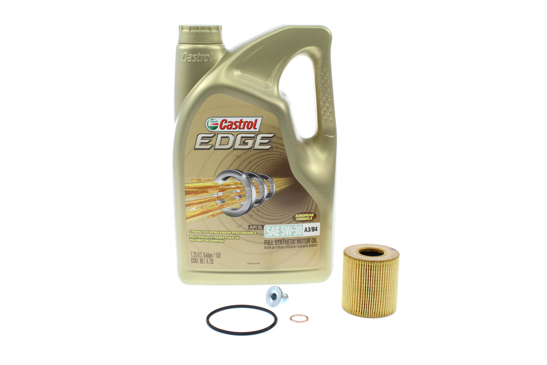 Castrol Edge + Mann MINIOILCG2 Oil Change Kit - 5W-30 Fully Synthetic ...