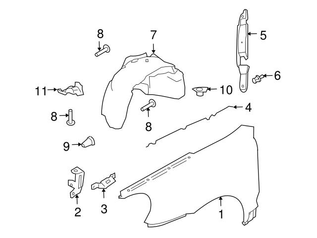 Genuine Porsche 00004330532 Fender Seal; Left Upper, Right Upper ...