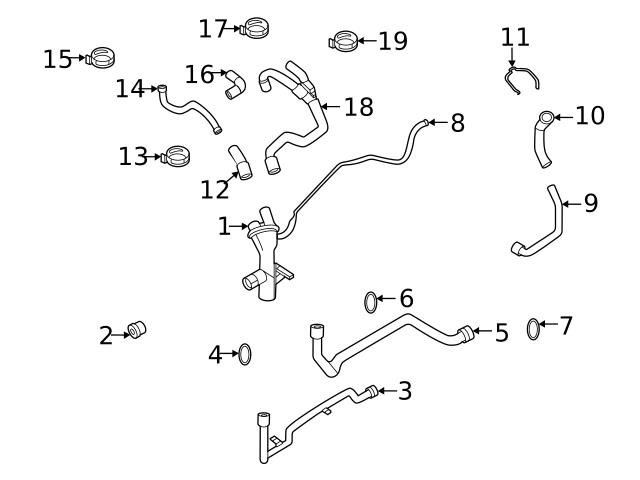 Genuine Porsche 0PB121187 Engine Coolant Inlet Flange; Rear ...