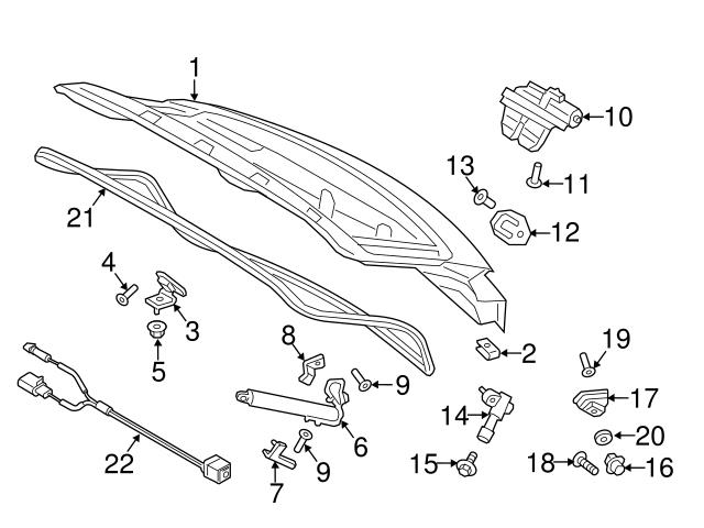 Genuine Porsche 7P0827517F Liftgate Lock Striker Plate - Porsche