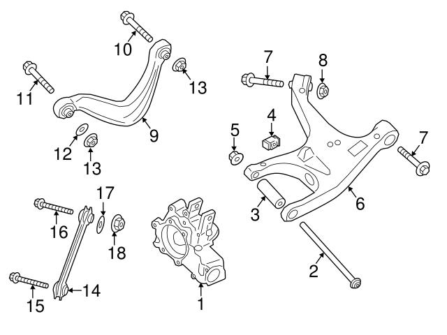 Genuine Porsche 8K0501529L Control Arm; Rear Left or Right - Audi, Porsche