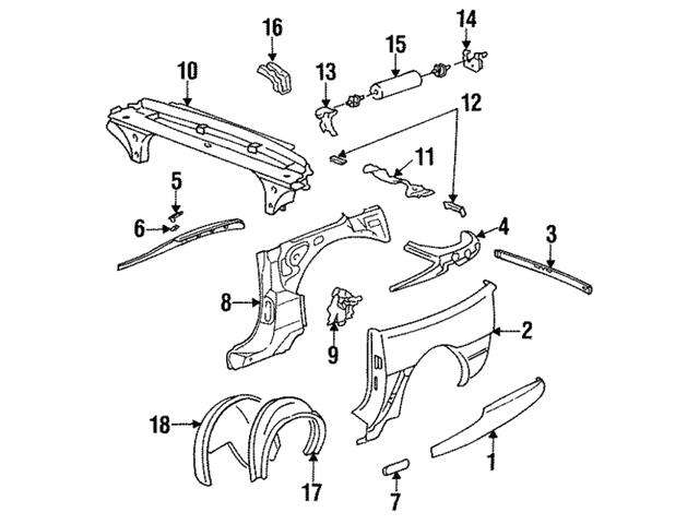 Genuine Porsche 94150267310 Fender Reinforcing Bar - Porsche