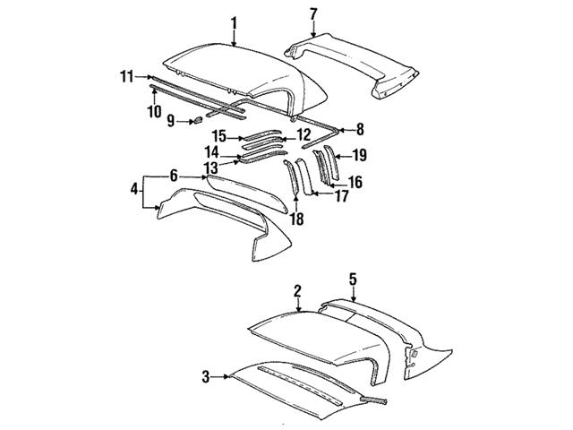 Genuine Porsche 94156138610 Convertible Top Seal; Right Inner, Right ...