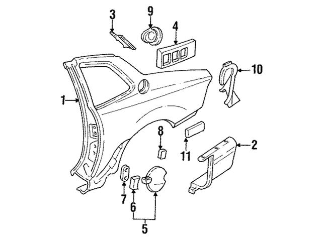 Genuine Porsche 94450409500 Fuel Filler Door - Porsche