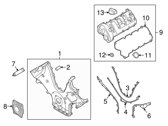 Genuine Porsche 94610513501 Valve Cover; Right - Porsche | 94610513500